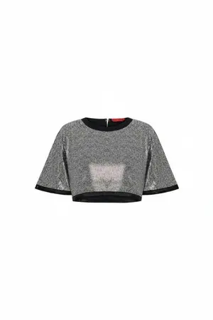 PCFG Sequin Cropped Top - Black