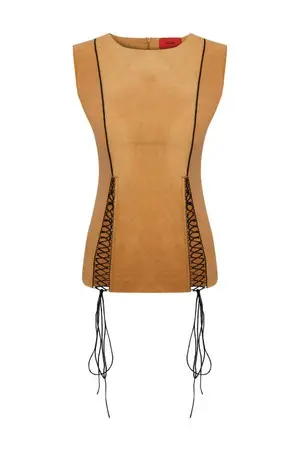 PCFG Sleeveless Top With Criss-cross Detail