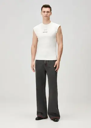 PCFG Cotton Rib Tank Top With Patch - White