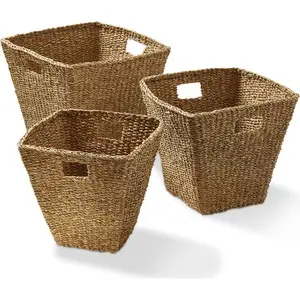 TAG Natural Seagrass Conical Decorative Storage Basket - Beige