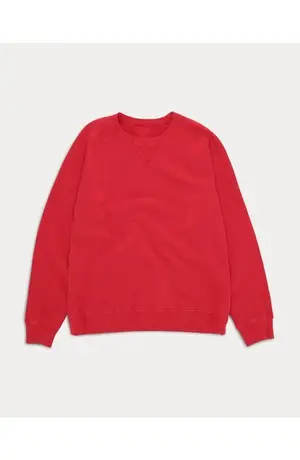 FORTELA Raglan Sleeve Crewneck Sweatshirt Ruby