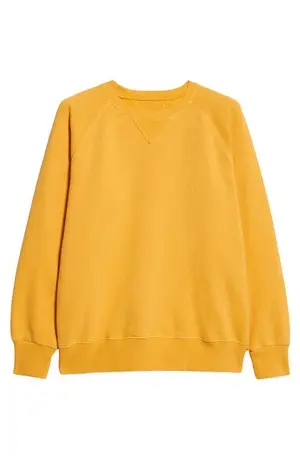 FORTELA Raglan Sleeve Crewneck Sweatshirt - Yellow