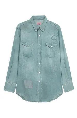 FORTELA Jennyvint Custom Wash Denim Shirt - D470
