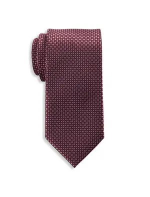 OAK HILL BY DXL Diamond Patterned Neck Tie - Burgundy
