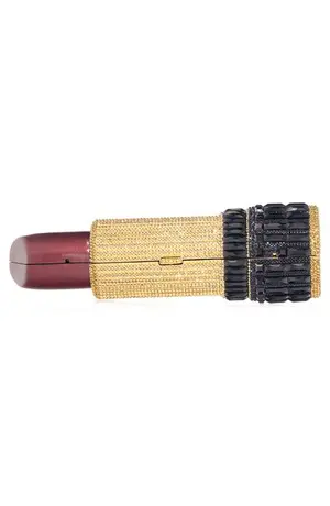 Judith Leiber Lipstick Crystal Embellished Clutch