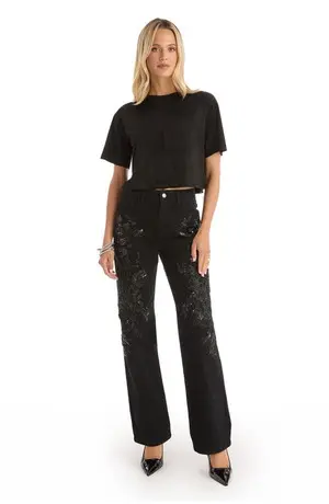 THE NOLI SHOP Floral Sequin Jeans