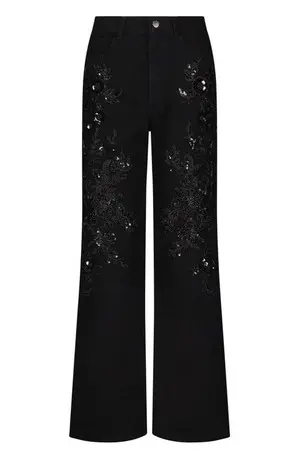 THE NOLI SHOP Floral Sequin Jeans