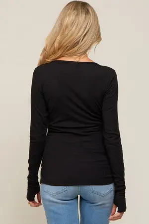PINKBLUSH Button Front Long Sleeve Top