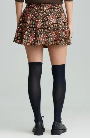 HOLICHIC Riley Embroidered Foil Mini Skirt