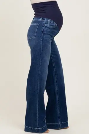 PINKBLUSH Trouser Hem Wide Leg Maternity Jeans