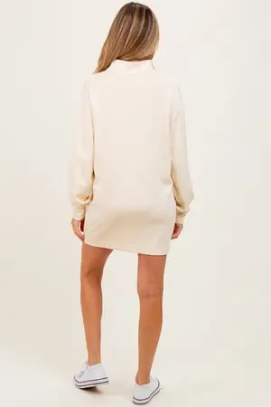 PINKBLUSH Half Zip Long Sleeve Maternity Mini Dress