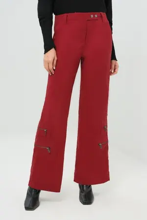 Anatomie Madonna Mid Weight Wide Leg Pant - Crimson