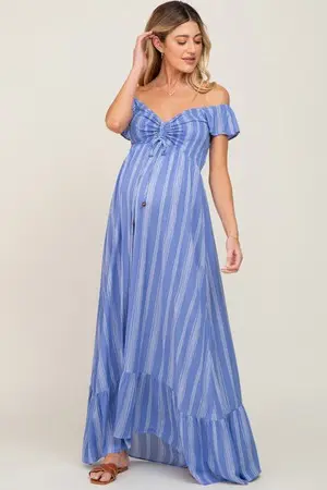Blue Maternity Maxi Dresses