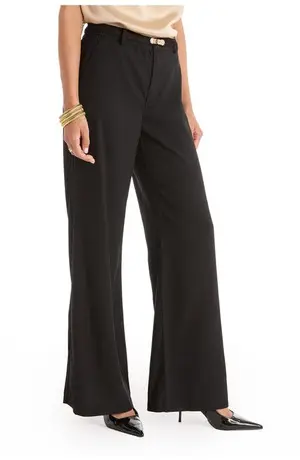THE NOLI SHOP Martina Belted Trousers - Black