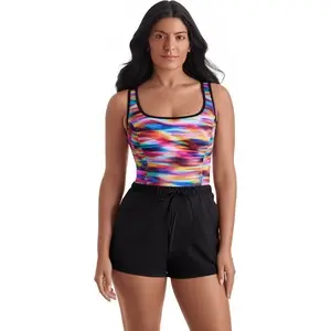 SHAPESOLVER SPORT Binded One-piece Swimsuit - Seaglass