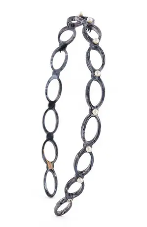 Alexandre De Paris Cutout Acetate And Pearls Headband - Black