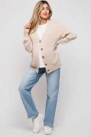 PINKBLUSH Basic Ribbed Cardigan Sweater