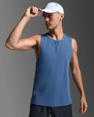 2xu Motion Cotton Flex Tank - Indigo/indigo