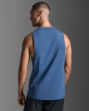 2xu Motion Cotton Flex Tank - Indigo/indigo