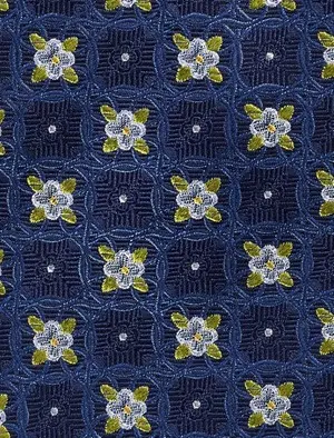 OAK HILL PREMIUM BY DXL Floral Medallion Silk Tie - Navy