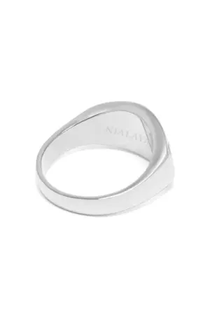 NIALAYA Stainless Steel Evil Eye Ring - Silver