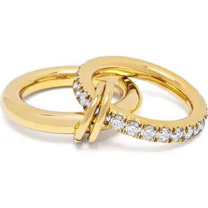 NIALAYA Double Hoop Cz Stones Ring - Gold