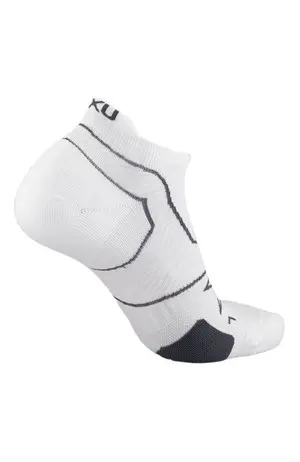 2xu Vectr Cushion No Show Socks - White/grey