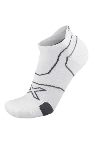 2xu Vectr Cushion No Show Socks - White/grey