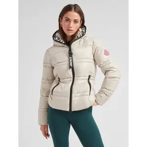 JACK1T R4d Tramline Racer Hooded Puffer Jacket - Stone/black