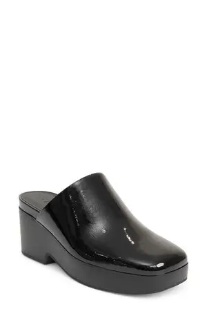Aerosoles Leather Wedge Mule - Black Patent
