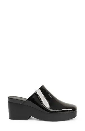 Aerosoles Leather Wedge Mule - Black Patent