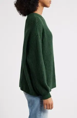 PACSUN Oversize Ribbed Sweater - Green