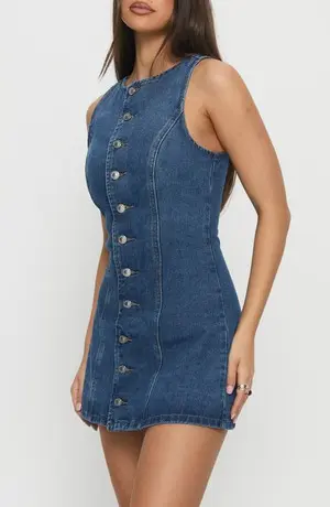 Princess Polly Yumiko Denim Skirted Romper