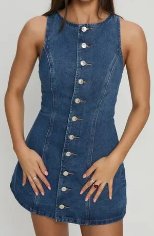 Princess Polly Yumiko Denim Skirted Romper