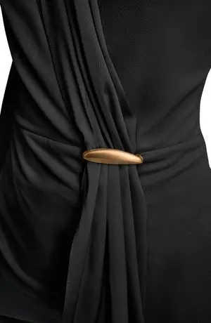 Donna Karan New York Wrap Front Long Sleeve Top - Black