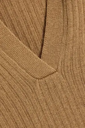 Max Mara Trikot Ribbed Silk And Cashmere-blend Sweater - Camel