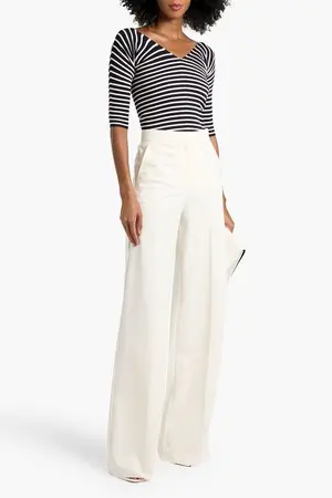 Max Mara Turku Jersey Wide-leg Pants - Ecru