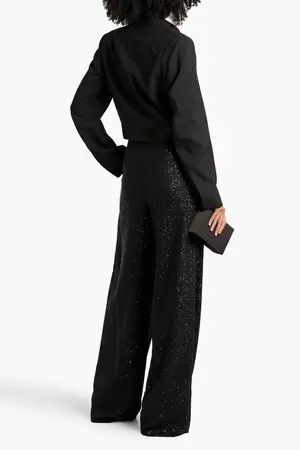 Max Mara Navigli Sequin-embellished Bouclé Wide-leg Pants