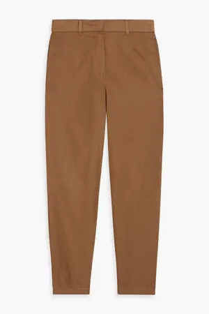 Max Mara Candore Cropped Tapered Twill Pants - Brown
