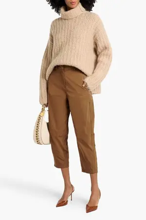 Max Mara Candore Cropped Tapered Twill Pants - Brown