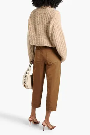 Max Mara Candore Cropped Tapered Twill Pants - Brown