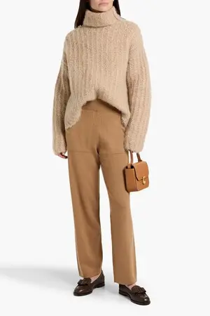 Max Mara Ghiro Wool And Cashmere-blend Straight-leg Pants - Light Brown