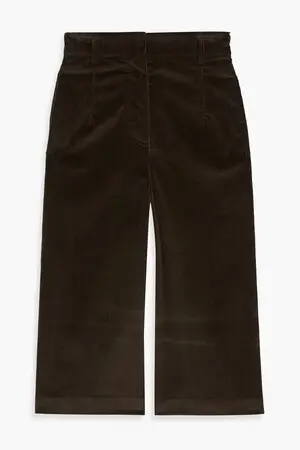 Max Mara Zenith Cotton-blend Corduroy Culottes - Army Green