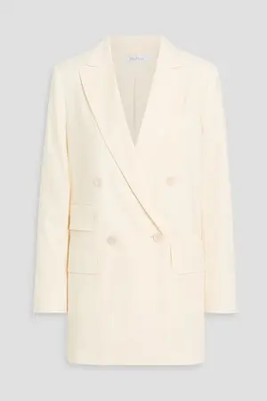 Max Mara Elegia Double-breasted Wool-crepe Blazer - Ivory
