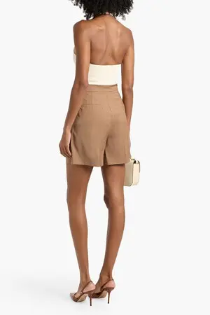 Max Mara Jessica Pleated Wool-crepe Shorts - Camel