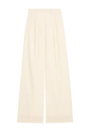 Max Mara Piombo Wool-crepe Wide-leg Pants - Cream