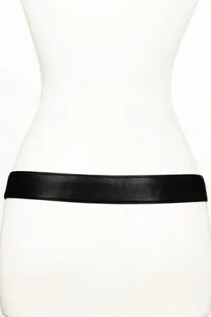 RAINA BELTS Leather Covered Geometric Buckle Belt