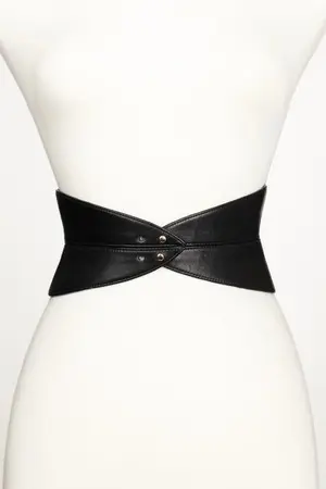 RAINA BELTS Corset Leather Belt - Black