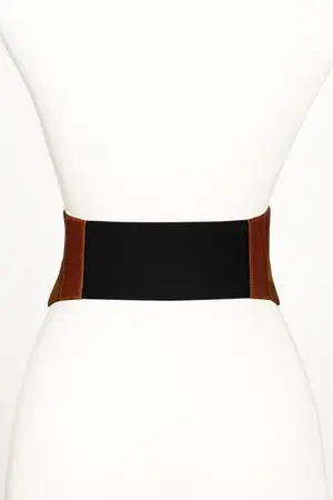 RAINA BELTS Corset Leather Belt - Cognac
