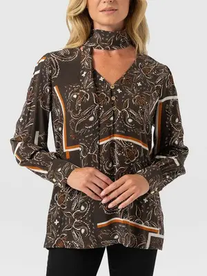 SAINT + SOFIA Joselyn V-neck Blouse